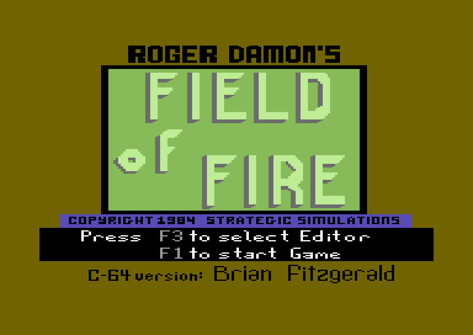 Field of Fire C64 01 | The King of Grabs