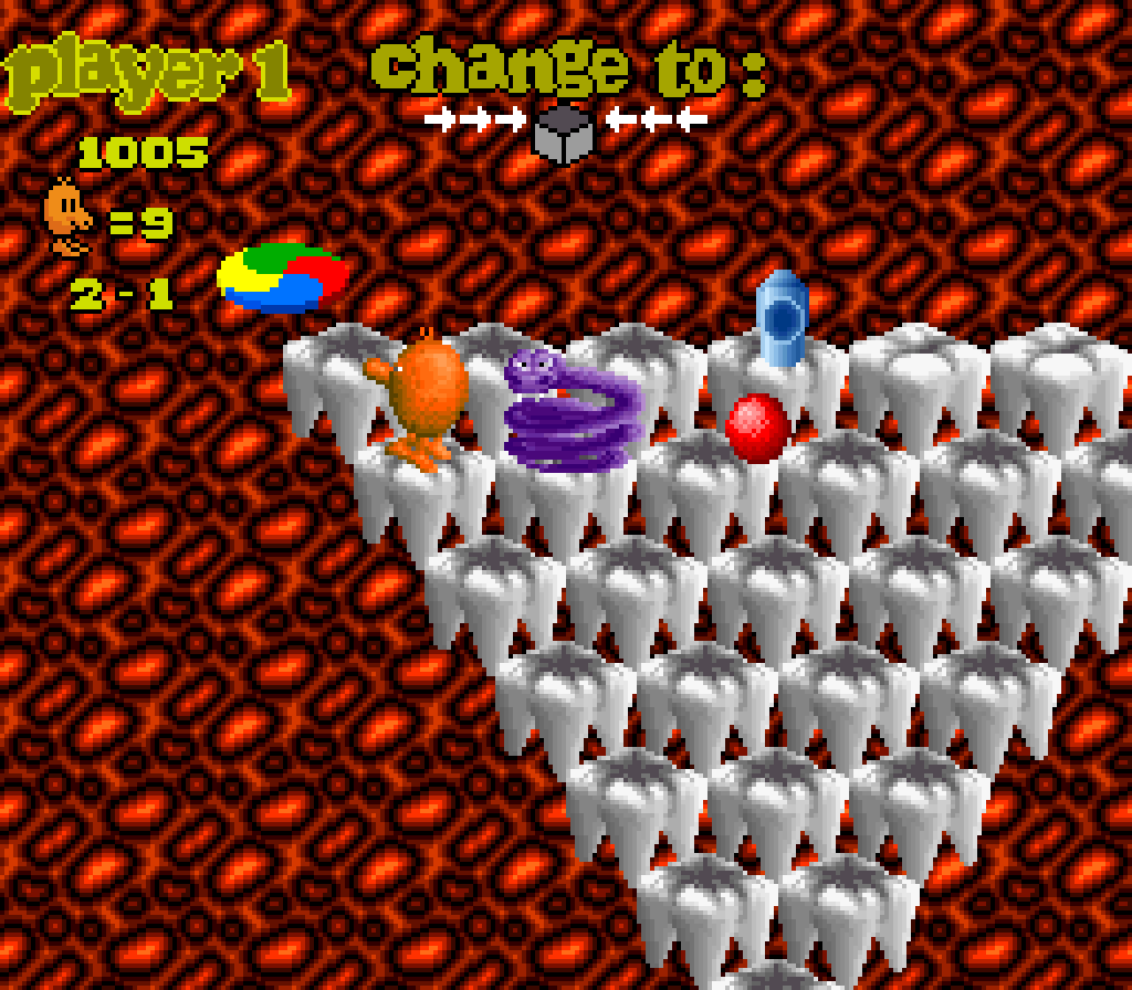 Q-bert 3 SNES 19 | The King of Grabs