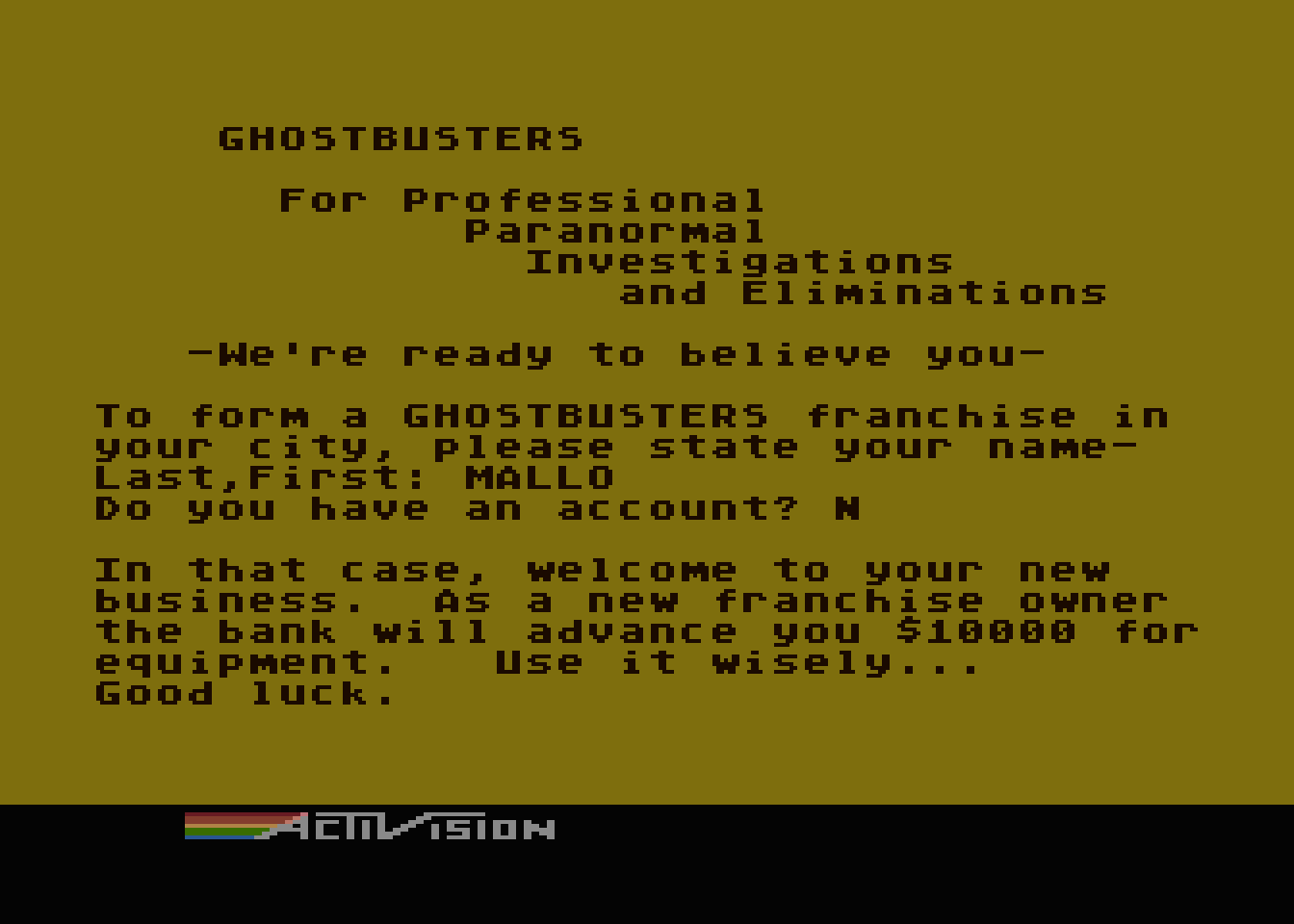 Ghostbusters, Atari 8-bit | The King of Grabs
