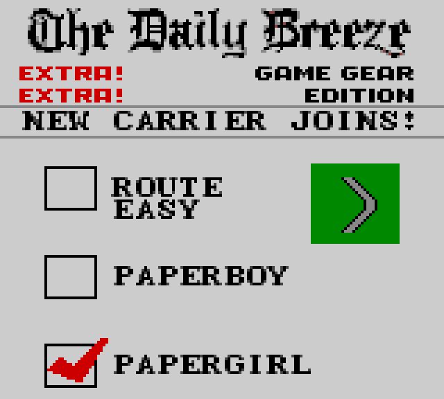 Paperboy 2 Game Gear 02 | The King of Grabs